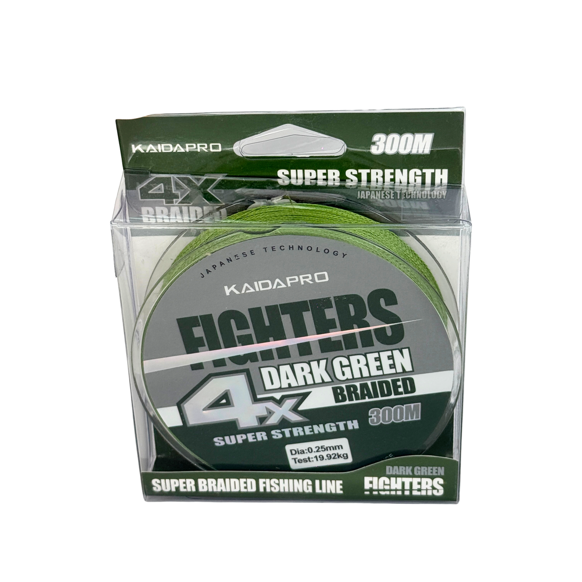 0.25mm Dark Green 4x Fighters Braid 300m Kaida – Baits4U TA VISKAS