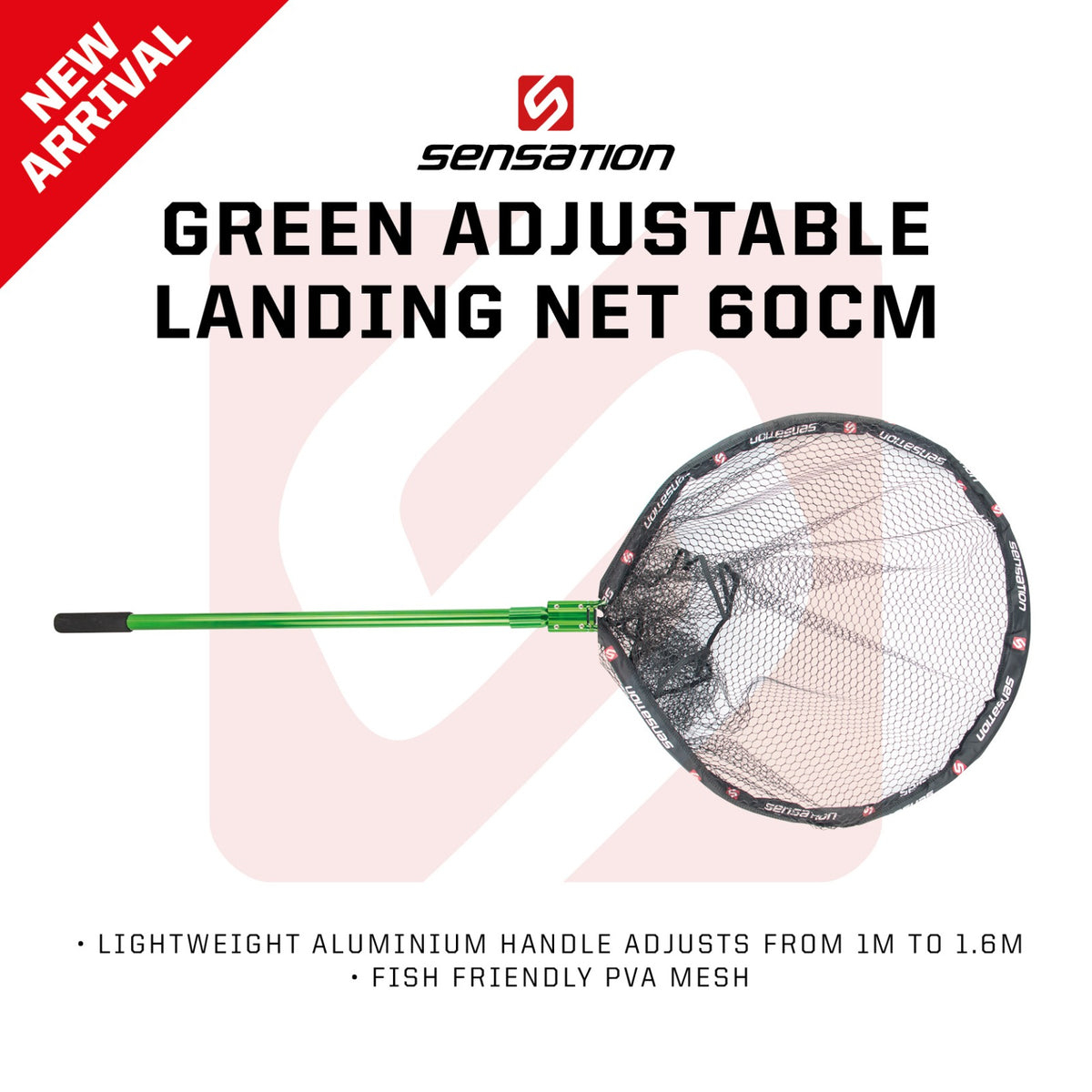 60cm Green Adjustable Landing Net 1 - 1.6m - Sen – Baits4U TA VISKAS